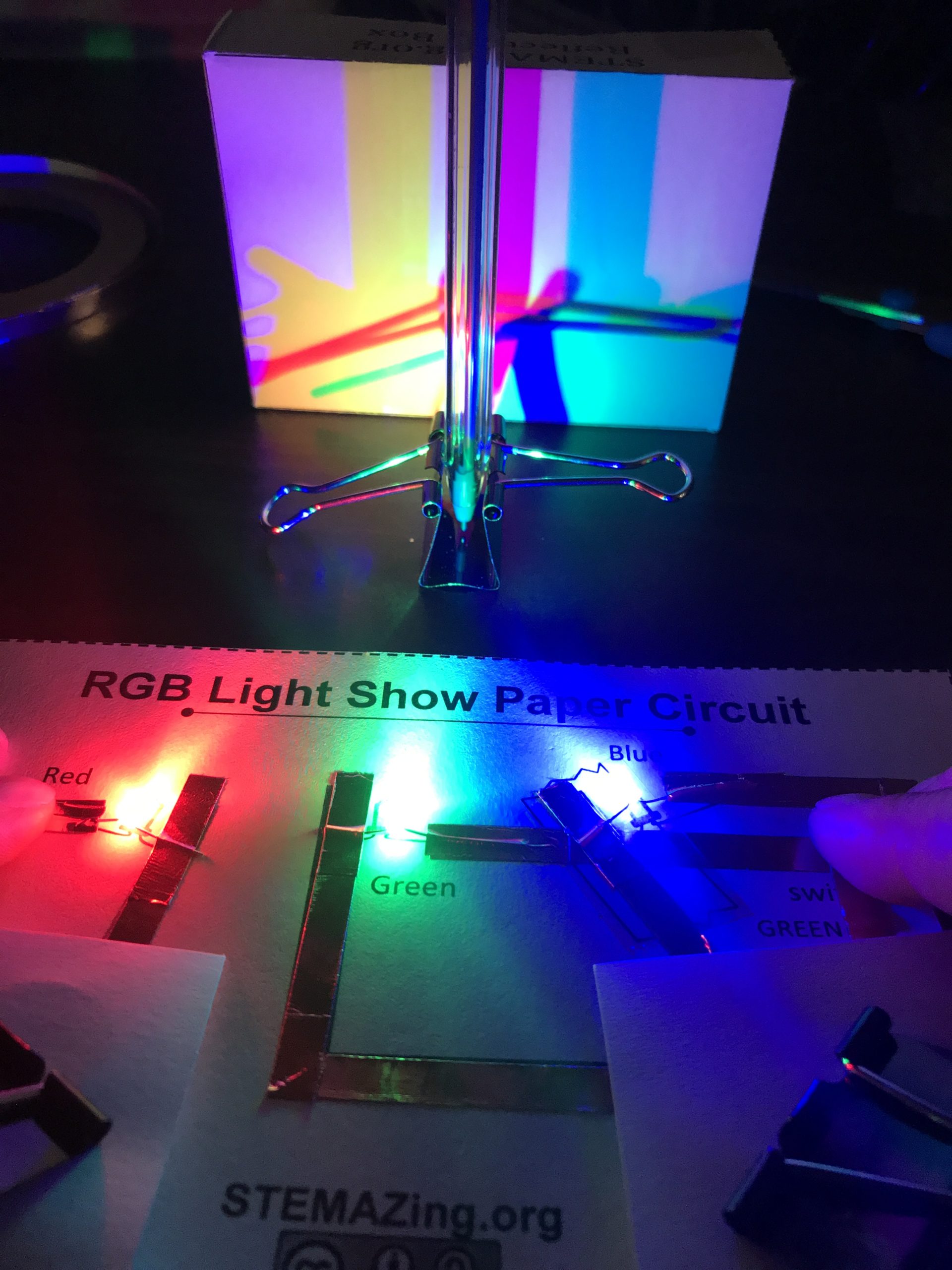 RGB Primary Color Light Show Paper Circuit – braided STEM